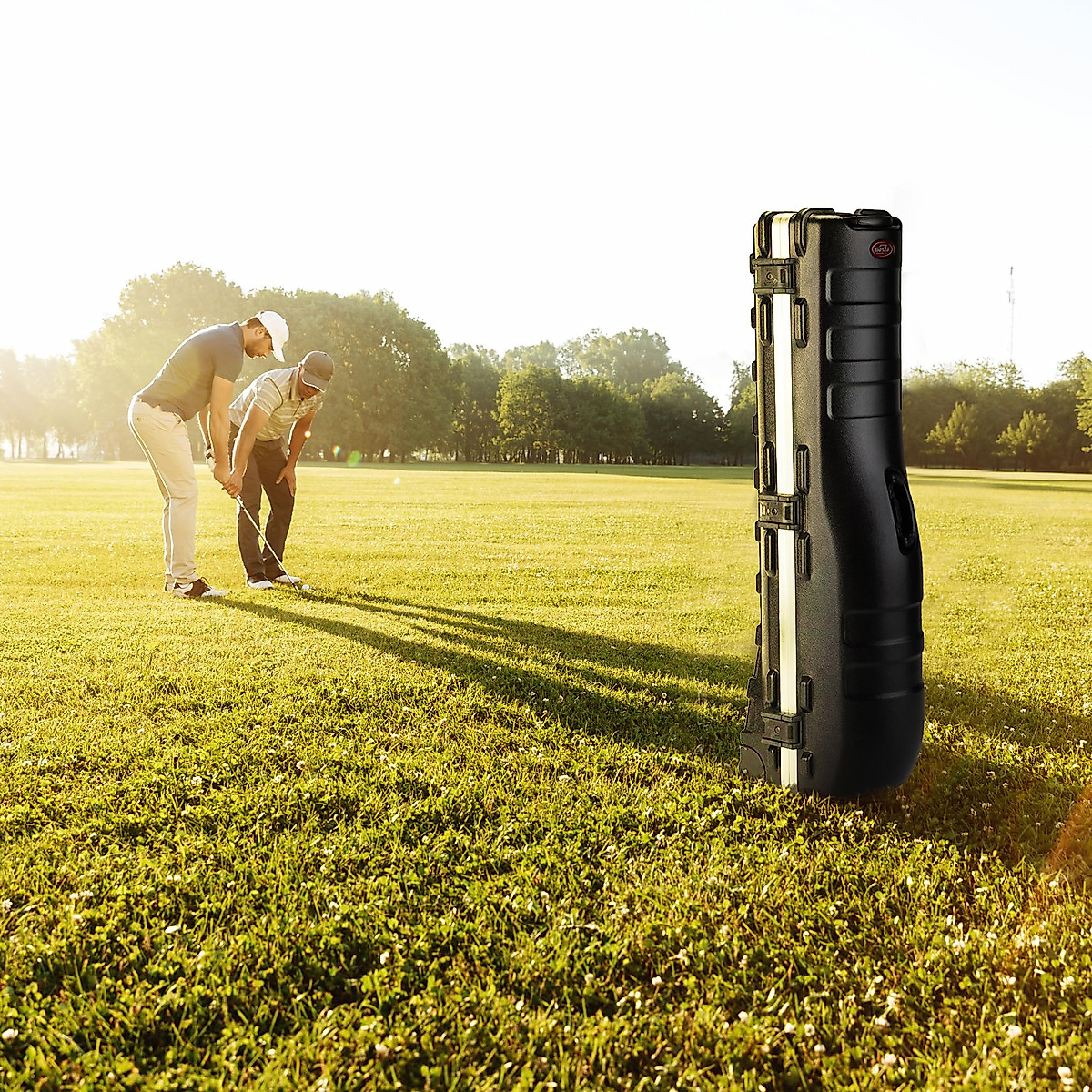 SKB Cases ATA Deluxe Standard Hard Plastic 48 inches Long Interior Golf Bag Storage Traveling Case with Wheels and Reliable Secure Latches, Black