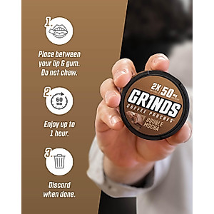 Grinds Coffee Pouches | 3 Cans of Double Mocha | 18 Pouches Per Can | 1 Pouch eq. 1/4 Cup of Coffee (Double Mocha)