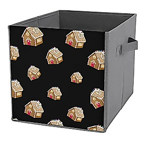 Gingerbread House Collapsible Storage Bins Basics Folding Fabric Storage Cubes Organizer Boxes with Handles