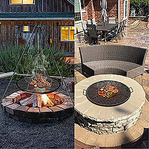 Stanbroil Heavy Duty X-Marks Fire Pit Cooking Grill Grates with Support X Wire - Outdoor Round BBQ Campfire Grill Grid - Camping Cookware, 30 Inch