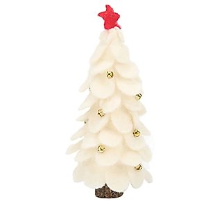 AMONIDA Wool Felt Christmas Tree Xmas Desktop Decoration Holiday Window Scene Green 2023 White Ornament Wool Felt, Log Cute Decorated for Decorative Pendants, Drops & Finials