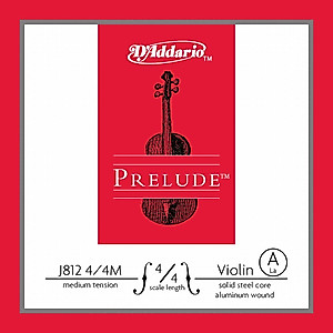 D'Addario Prelude Violin Single D String, 4/4 Scale, Medium Tension - J812 4/4M - Solid Steel Core, Warm Tone, Economical and Durable – Educator’s Choice for Student Strings