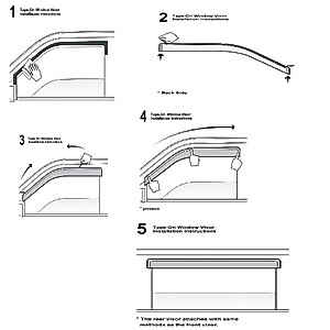 4pcs Vent Visor Side Window Deflectors Original Window Visors for 1999-2016 Ford F250/F350/F450 Super Duty Crew (SuperCrew) Cab Sun/Rain Guard 94953