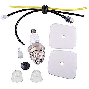 Poweka Replacement Parts for Mantis Tiller Cultivator 7222 7222E 7222M 7225 7230 7234 7240 7920 7924-3 Hole Grommet Fuel Line Vent Fuel Filter Spark Plug Primer Bulb Air Filter