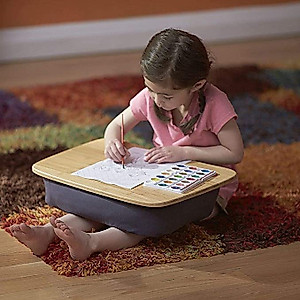 Yogibo Traybo 2.0 Computer Lap Desk Table with Cushion, Portable Pillow Tray for Laptops and Tablets, Reading Books in Bed, Gaming, Working, Writing, Bamboo Top Board, Fern