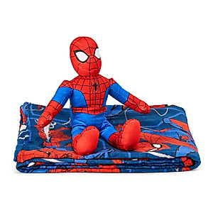 Northwest Character Hugger Pillow & Silk Touch Throw Blanket Set, 40" x 50", Spider-Man - Fearless Spidey
