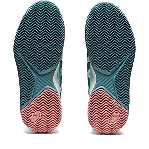 ASICS Women's Gel-Resolution 8 Clay Tennis Shoes, 9, Smoke Blue/White