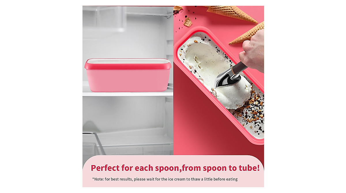 Ice Cream Containers Set of 2 – Reusable 1.5 Quart Freezer Tubs