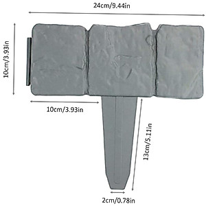 Gorgeous Garden Edging Borders - Durable Landscape Border Fence with Spliceable Lawn Edging Stones for Flowerbeds & Sidewalks