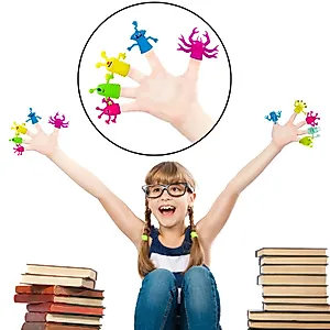 20 Pcs Finger Puppets Toys,Funny Colorful Monster Stretchy Finger Puppets,Soft Rubber Finger Doll Toys for Children's Party Favors