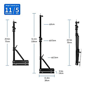 Selens Wall Mount Boom Arm with Triangle Base, Max Length 51inches/130cm Adjustable Camera Mount Up to 4.26ft for Photography Studio Video Strobe Flash, Ring Light, Softbox, Umbrella Reflector etc.
