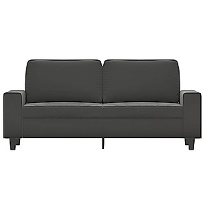 SKM 2-Seater Sofa Dark Gray 55.1" Microfiber Fabric (23.9 KG/52.58 LBS)