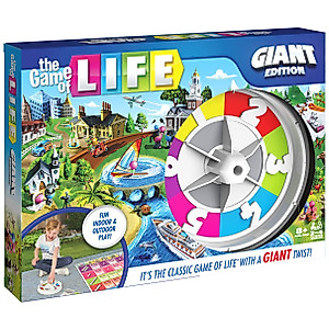 The Game of Life, Giant Edition Family Board Game Indoor/Outdoor Fun Game with Big Oversized Gameboard Cards Spinner, for Adults and Kids Ages 8 and up