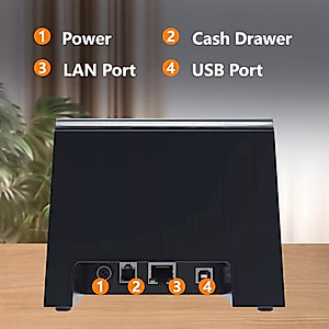 miemieyo POS Receipt Printer, 80mm Thermal Printer, ESC/POS, Restaurant Kitchen Printer Support Cash Drawer,USB Serial Ethernet Receipts Printer for Small Business