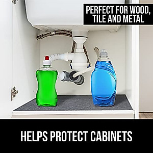 Gorilla Grip Quick Dry Waterproof Under Sink Mat Liner, Slip Resistant, Non-Adhesive, Absorbent Mats for Below Sinks, Durable Shelf Liners to Protect Cabinets, Machine Washable, 24x30, Charcoal