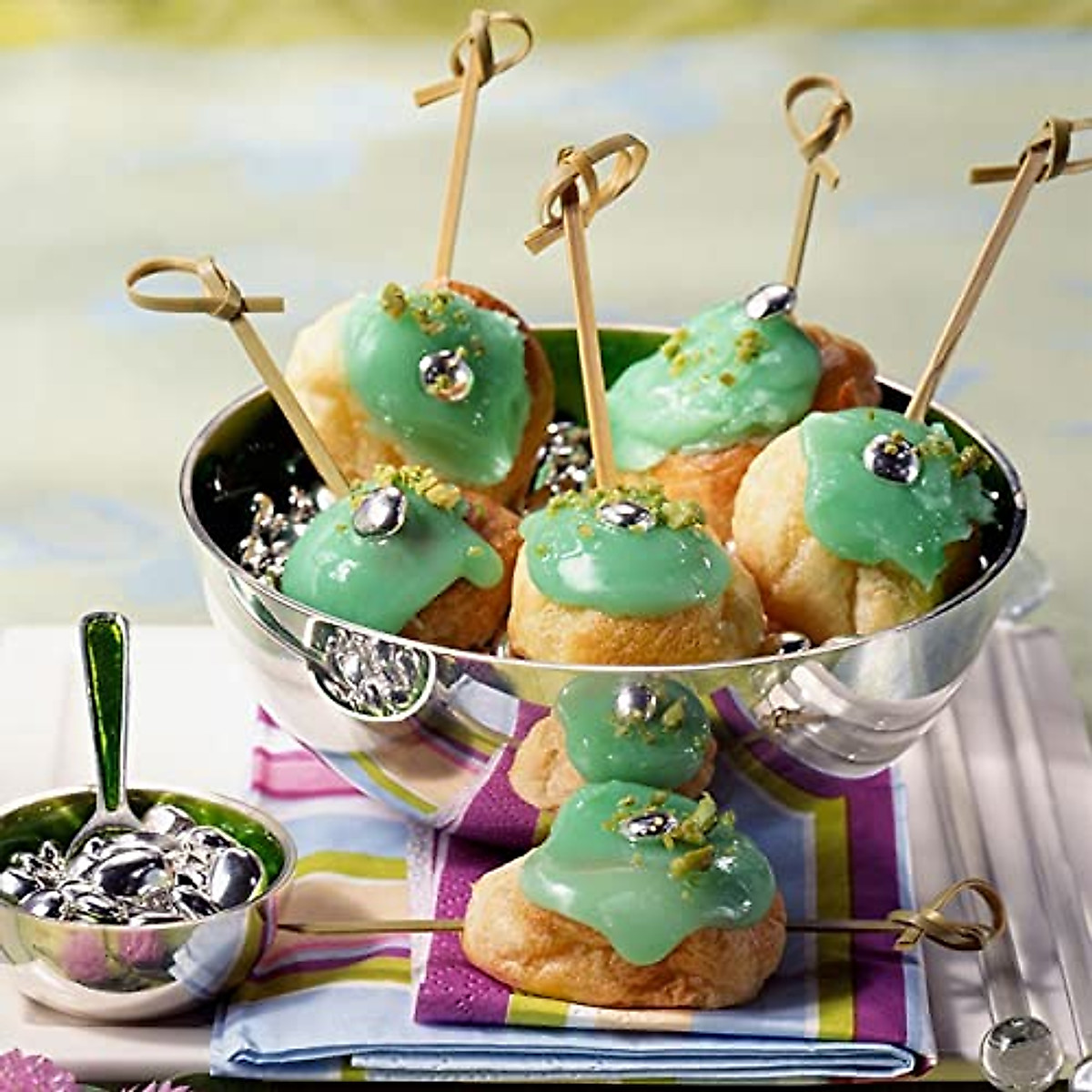 300PCS 4 Inch Bamboo Cocktail Picks, Bamboo Knot Picks, Cocktail Skewers, Bamboo Sticks food Toothpicks for Appetizers, Toothpicks for Events and Party Supplies