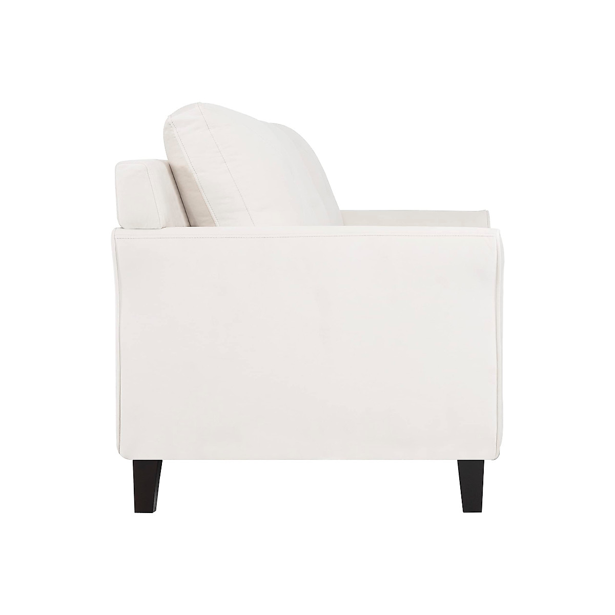 Naomi Home Button Tufted Sofa with Rolled Arms, Tufted Cushions / 3 Seater Sofa Couch for Small Spaces, Living Room, Bedroom, Apartment, Easy Tool-Free Assembly, Microfiber, Cream (P-03778)