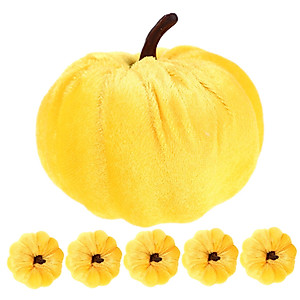 Garneck 6pcs Fabric Pumpkin Ornament Pumpkin Decor Pumpkin Table Centerpieces Artificial Orange Pumpkins Fall Harvest Pumpkins Foam Small Plush Pumpkins Miniatures Household Flannel Fake