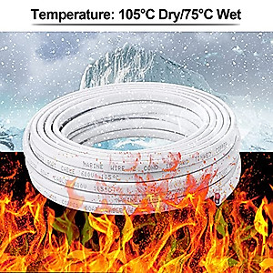 10 Gauge Wire,iGreely 10 Gauge Marine Wire 30FT 10AWG Tinned Copper Boat Cable,2 Core Insulated Duplex Marine Stranded Cable for Automotive Boat Marine Speakers Solar Outdoors Wiring