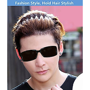 bodbop Metal Hair Band for Men Headband Mens Hair Bands Unisex Fashion Headbands Sports Hairband Head Band Hair Hoop for Women With Non Slip Wavy Teeth, Black