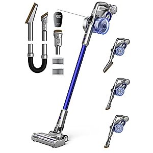 Dreo Cordless Vacuum Cleaner, 25kPa 550W Strong Suction, 3000mAh Detachable Battery, Up to 60 Mins, Handheld/Stick Vacuum with Auto Detect, Tools for Pet Hair, Car, Carpets, Hard Floors, PowerLeap