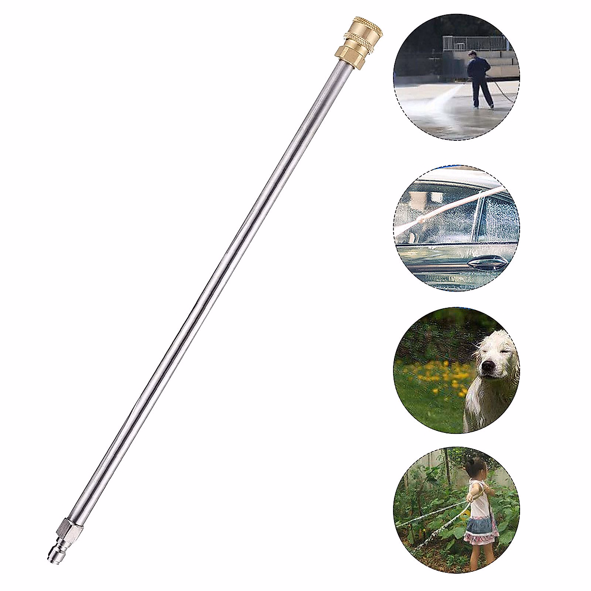 2Pcs Pressure Washer Extension Wand, 13 inch Jet Wash Extension Lance with 1/4 Inch Quick Connect for Power Washer
