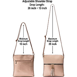 Solene Womens Lightweight Medium Crossbody Purse with Tassel, Perfect Size Crossbody Bags for Daily Use, travel - LP062 (Nude-Rose5)