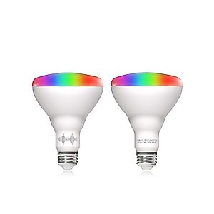 helloify BR30 Smart WiFi LED Light Bulbs, RGBCW Multi-Color Changing, Warm to Cool White Dimmable, Work with Alexa & Google Home (No Hub), 60W Equivalent E26, RGB+2700K-6500K, 2 Count