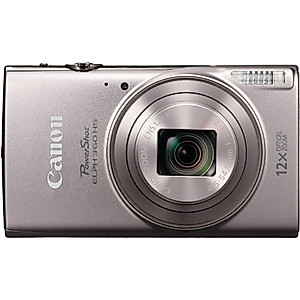 Canon PowerShot ELPH 360 HS Digital Camera (Silver) (1078C001) + 64GB Memory Card + NB11L Battery + Case + Charger + Card Reader + Corel Photo Software + HDMI Cable + Flex Tripod + More (Renewed)