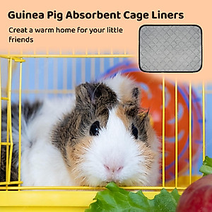 Homaisson Guinea Pig Cage Liners (24×18inches), 2-Pack Washable and Reusable Guinea Pig Bedding Pee Pads, Super Absorbent Guinea Pig Pee Pad for Chinchillas Hamster Small Animals