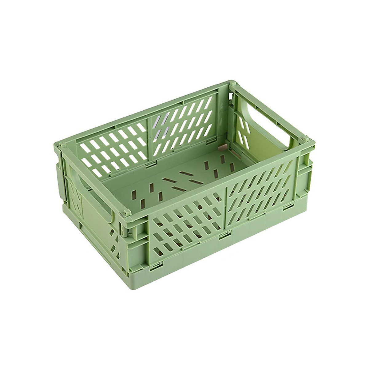 Storage Basket Collapsible Large Capacity Plastic Foldable Home Crate Box for Daily Used Valentine's Day/Mother's Day/Wedding/Anniversary/Party/Graduation/Christmas/Birthday Gifts - Green S