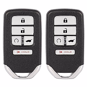 OCPTY 2 PCS Uncut Keyless Entry Remote Control Key Fob for 2016-2020 for Honda for Civic for Honda for CR-V for Honda for Pilot KR5V2X V44 433.92 7812D-V2X A2C98317400 5 Buttons