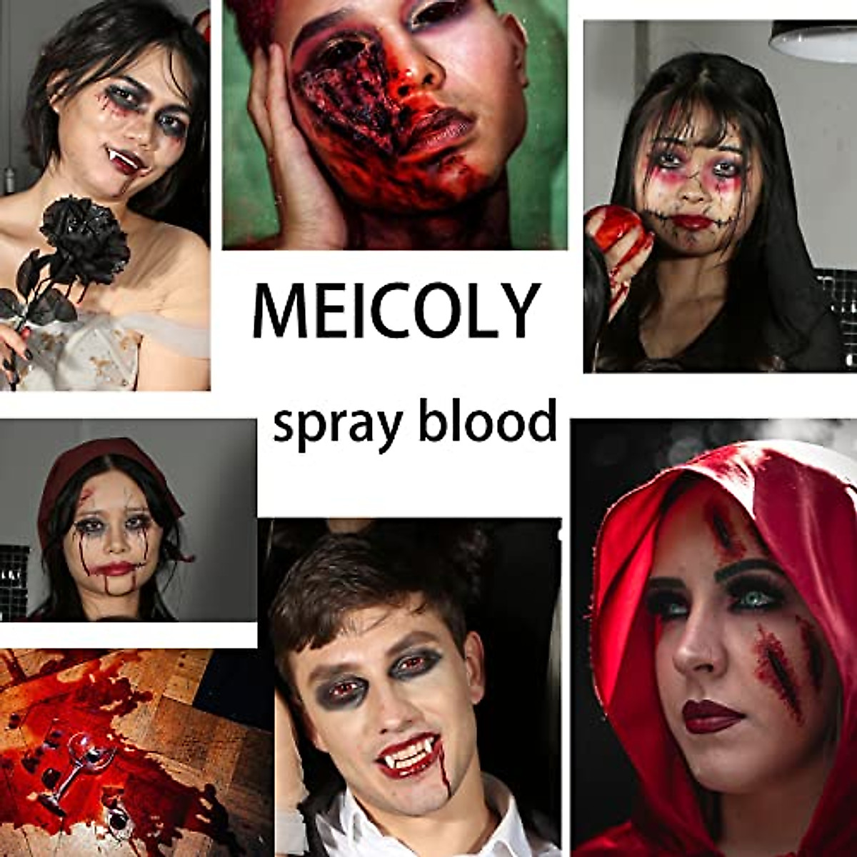 MEICOLY Blood Splatter, 2.1oz Fake Blood Spray, Halloween Liquid Blood ...