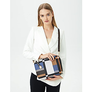 2E-youth Designer Purses and Handbags for Women Satchel Shoulder Bag Tote Top Handle Bag (gezi6-blue)