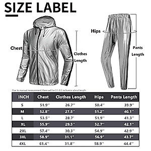 MulYeeh Weight Loss Sweat Suit Heavy Duty Full-Zip Sauna Suit Fitness Exercise Gym Top Pant with Hood for Men Women