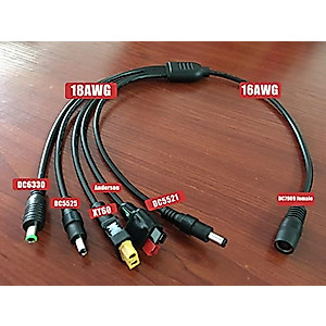 Universal DC7909 to Anderson, XT60, DC8mm, DC3.5mm, DC5.5*2.1mm Adapter, Solar Panel Connectors Socket, Solar Charge Cable Kit for 50W to 200W Portable Solar Generator (7909 to 5cable kit)