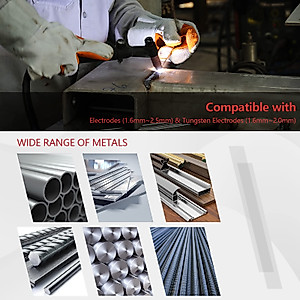 Goplus Stick Welder, 120V 90Amp Hot Start ARC Welder, MMA Welding Machine IGBT Inverter with Electrode Holder, Earth Clamp, Adapter, Brush & Folding Mask