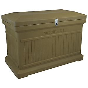 RTS Companies Inc 550200500A5481 Home Accents Parcelwirx Premium Horizontal Delivery Drop Box with Hinged Lid, Oak