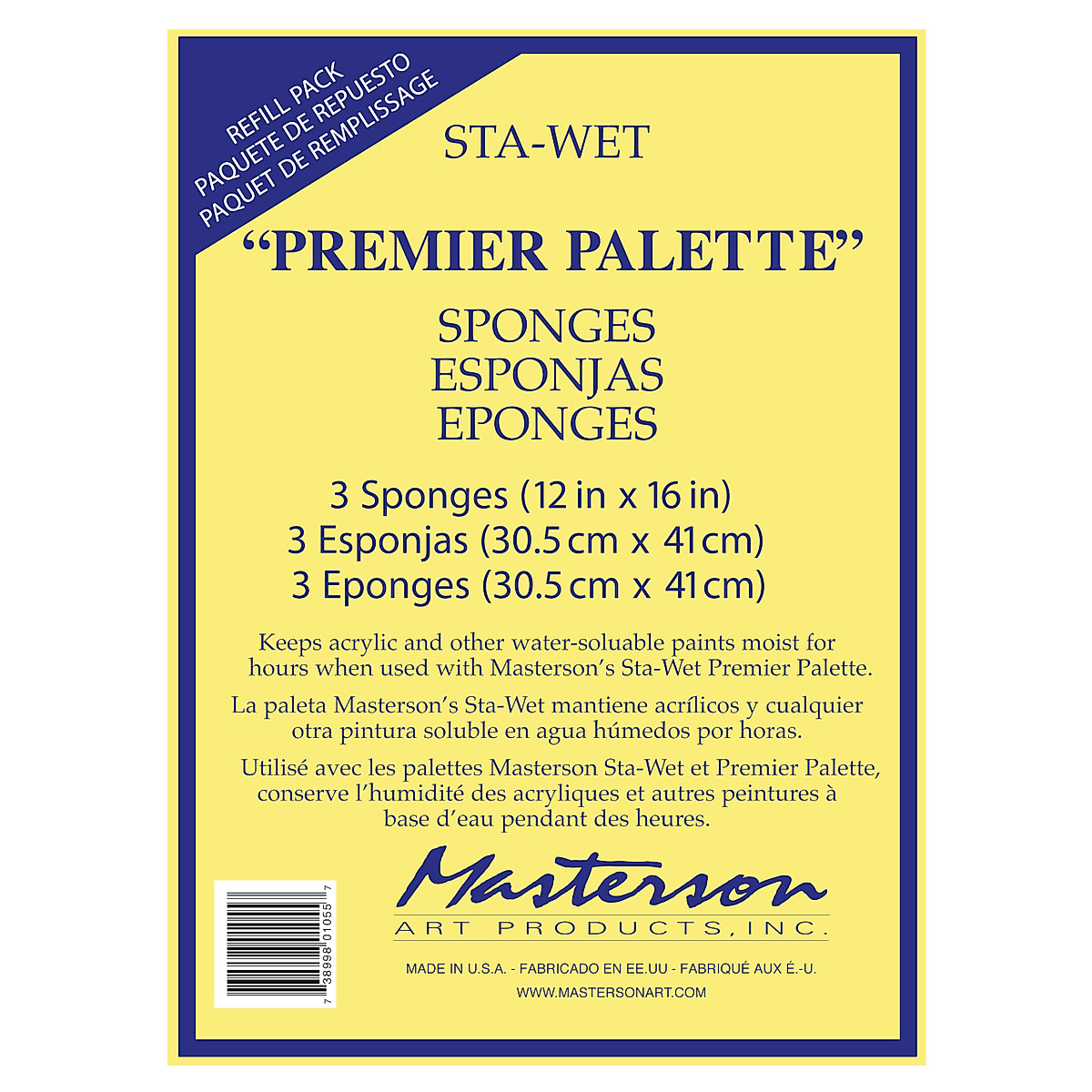 Masterson Sta-Wet Premier Sponge Refill 3 Pack