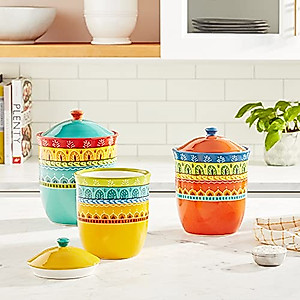 Certified International Valencia, Canister Set 3 pc. 54, 72, 104 oz, Multicolor