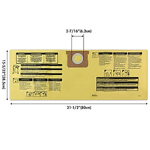 Shop-Vac 5 Gallon 2.0 Peak HP Wet/Dry Vacuum 90671 Genuine Type H 5-to-8-Gallon High-Efficiency Disposable Collection Filter Bag 4 Pack