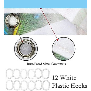 4 Piece Anime Shower Curtain Sets with Non-Slip Rugs, Toilet Lid Cover, Bath Mat and 12 Hooks, Bathroom Decor Set Accessories Waterproof Shower Curtains