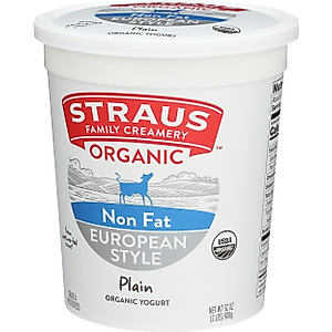 Straus Family Creamery, Non Fat Plain Yogurt, 32 oz