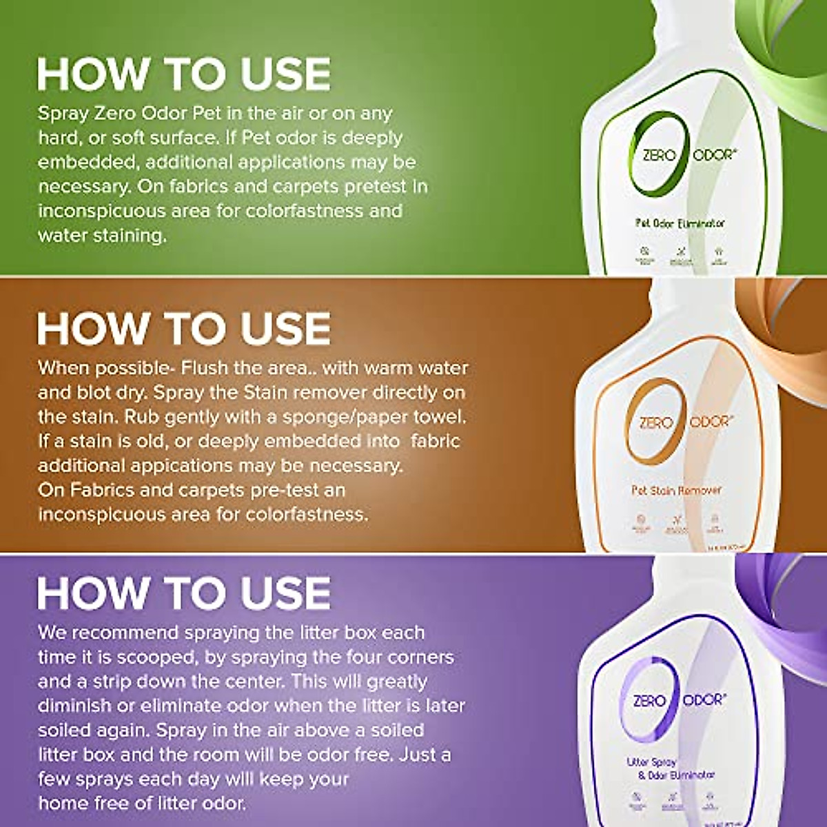 Zero Odor ZOP 1065 Multi Pet Odor Eliminator Kit White Pack of 3