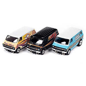 Auto World 4Gear 1973 Dodge Van (3 Car Set) (AW Exclusive) Slot Cars HO Scale