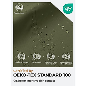 SaphiRose Women's Waterproof Rain Jacket Lightweight Raincoat Hooded Windbreaker Trench Coat (Army Green,XX-Large)