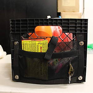 Jezero Multi-Use Durable Accessory/Auxiliary Mesh Pouch for Use in Kayaking, Boating, Vehicle and Much More, 12-Inches x 7-Inches, Black