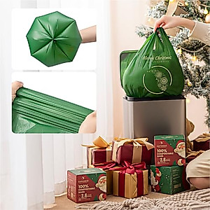 SUPERBIO 2.6 Gallon Compostable Handle Tie Food Waste Bags, 100 Count, 1 Pack, Christmas Gift Package,Christmas Special Edition