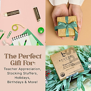 USDA Organic Peppermint Lip Balm - USA Made with Natural Ingredients, Chapstick for Dry Lips, Valentines Day Gifts, Birthday & Beauty Gifts for Women, Men, Teens & Kids, Lip Moisturizer