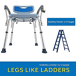 Brosive Shower Chair for Inside Shower,Shower Bench for Elderly and Disabled Heavy Duty Shower Seat Bath Chair with Arms and Back,Bathroom Chair for Bathtub Shower Chairs for Seniors for Shower Stall